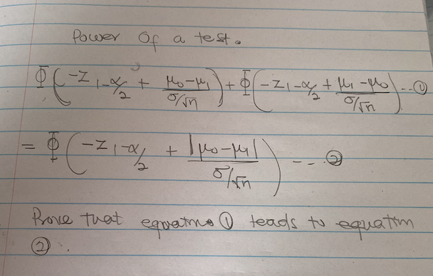Solved In proving the power of a test in hypothesis testing, | Chegg.com