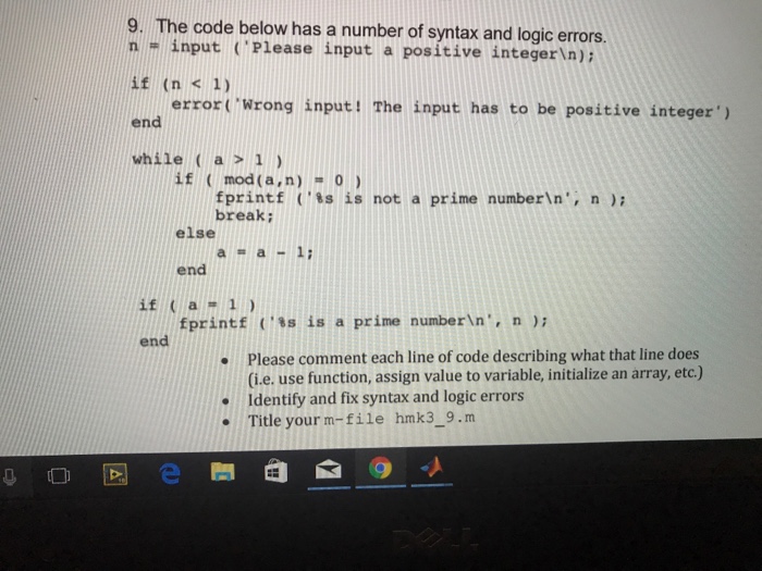 Solved What would be the correct code without any syntax | Chegg.com