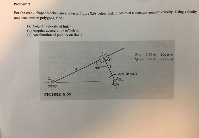 Solved Problem2 For the crank-shaper mechanism shown in | Chegg.com