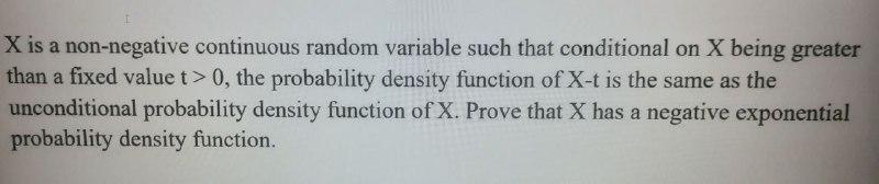 Solved X is a non-negative continuous random variable such | Chegg.com