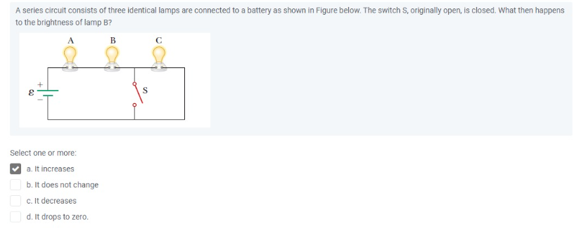 Solved A series circuit consists of three identical lamps | Chegg.com