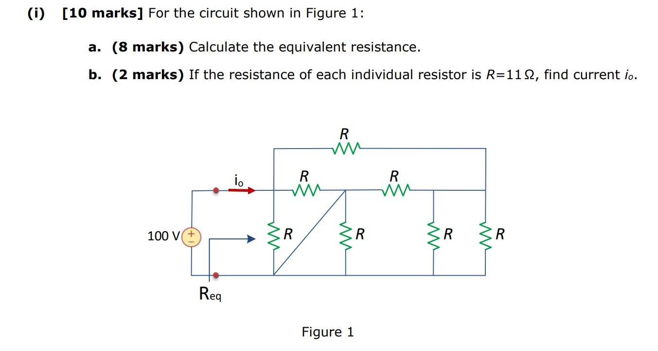 Solved (i) [10 marks] For the circuit shown in Figure 1: a. | Chegg.com