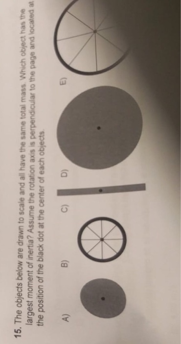 Solved 15. The objects below are drawn to scale and all have | Chegg.com