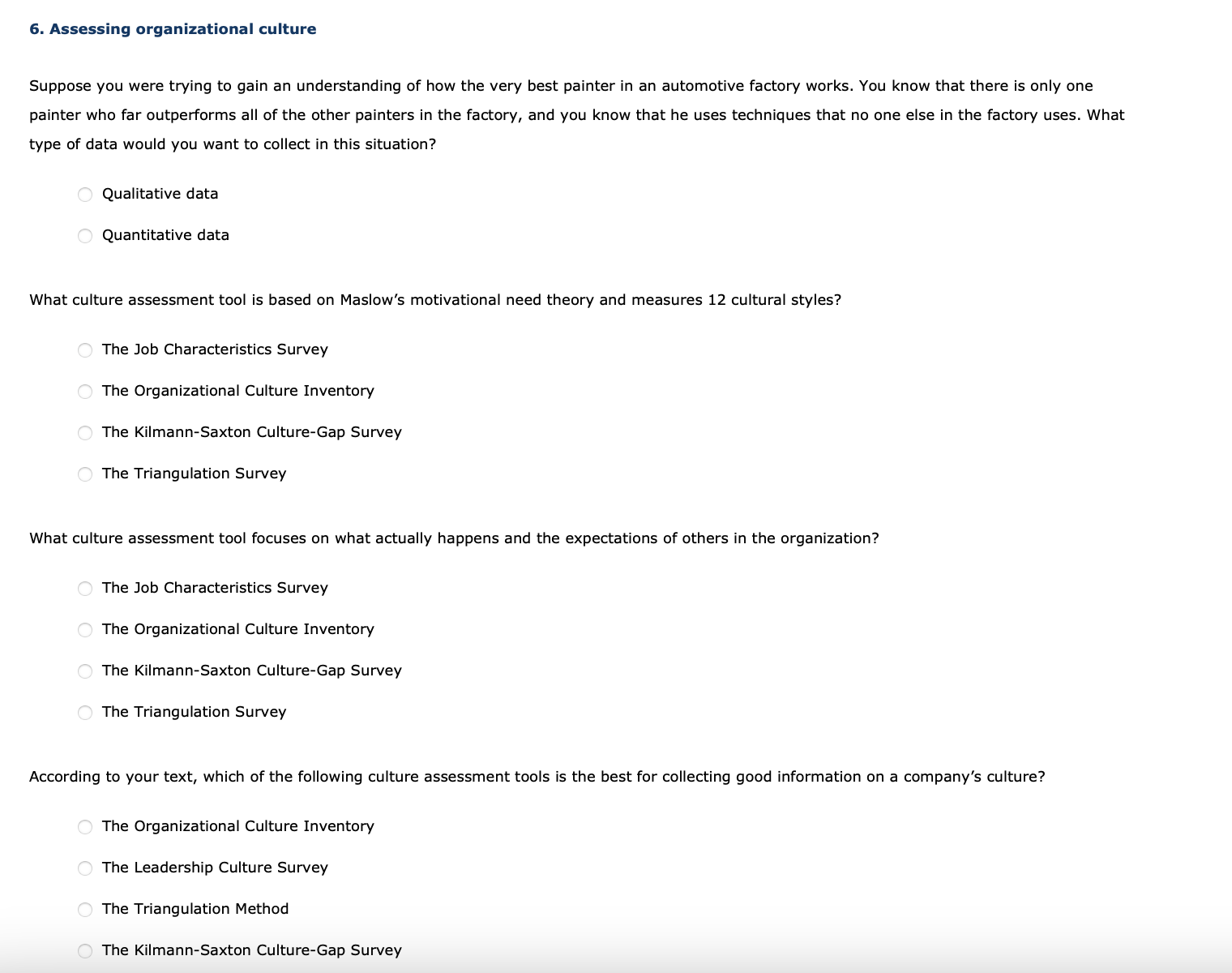 Solved Assessing organizational cultureSuppose you were | Chegg.com