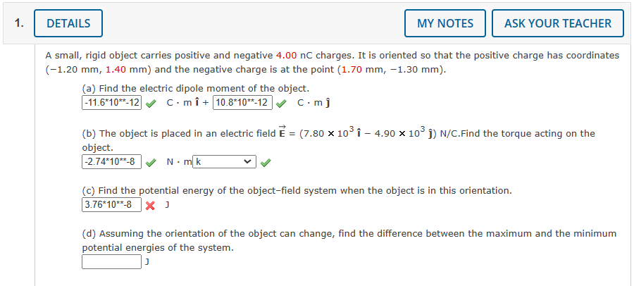 Solved small, rigid object carries positive and negative | Chegg.com