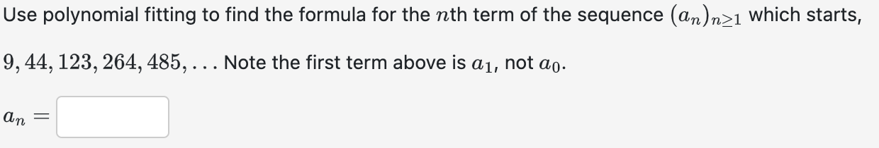 Solved Use polynomial fitting to find the formula for the | Chegg.com
