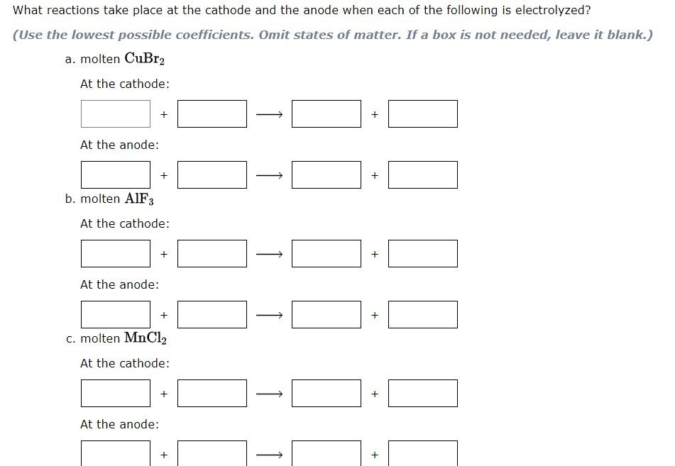 Solved What reactions take place at the cathode and the | Chegg.com