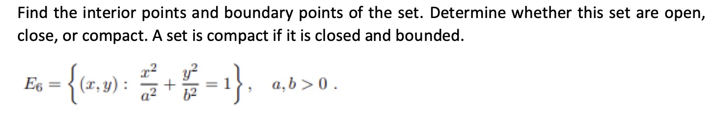 Solved Find the interior points and boundary points of the | Chegg.com