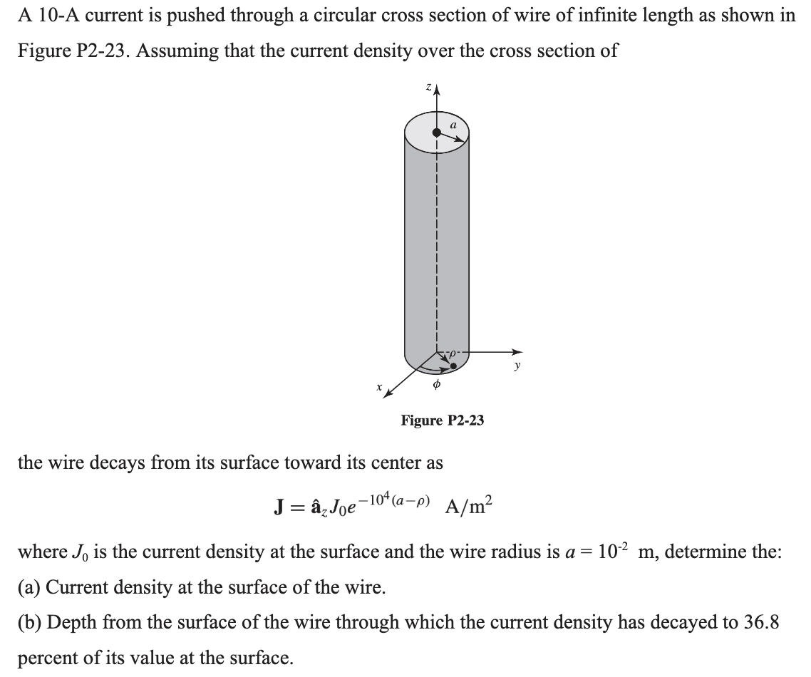 Solved A 10-A current is pushed through a circular cross | Chegg.com