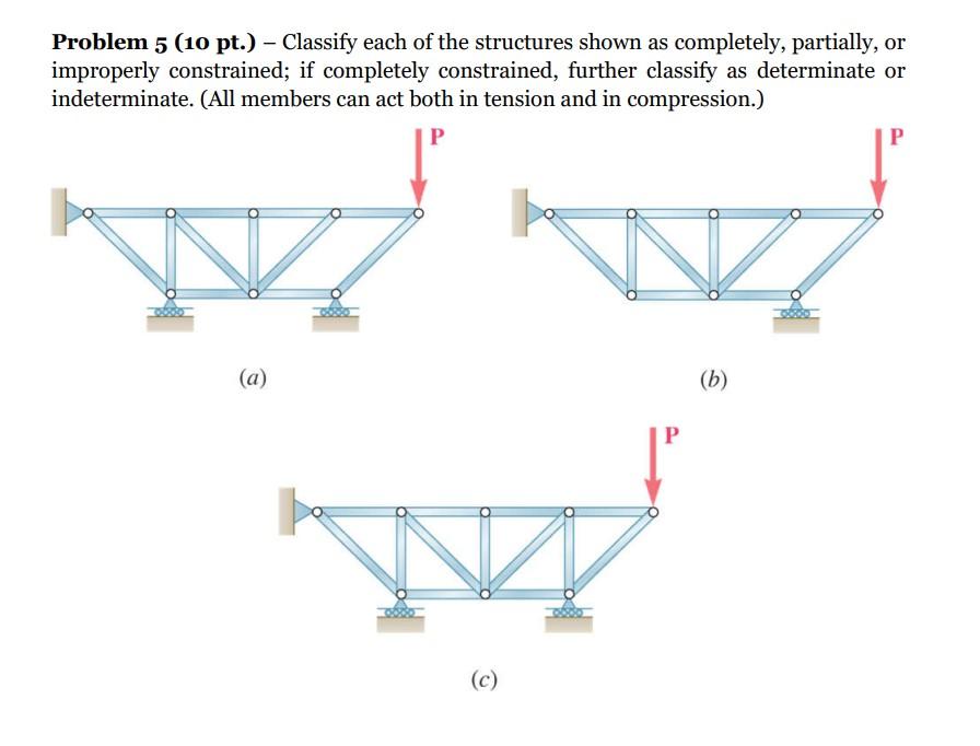 Solved Problem 5 (10 pt.) - Classify each of the structures | Chegg.com