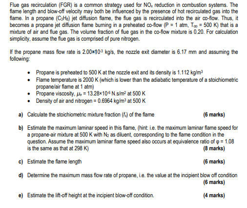Flue gas recirculation (FGR) is a common strategy | Chegg.com