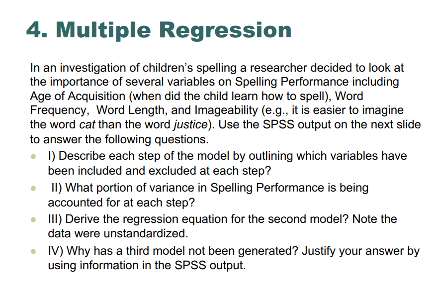 Solved In an investigation of children's spelling a | Chegg.com