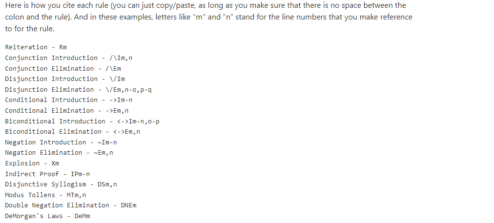 Solved Here is how you cite each rule (you can just | Chegg.com