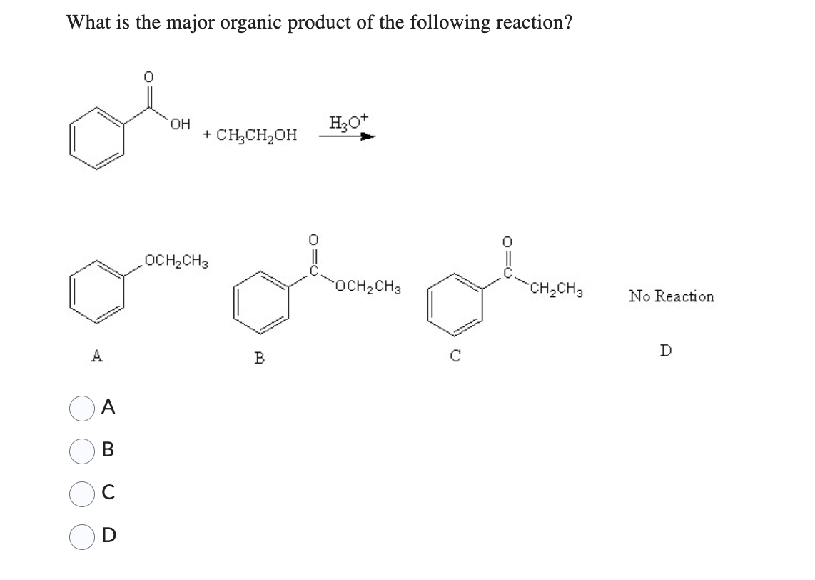 Solved What is the major organic product of the following | Chegg.com
