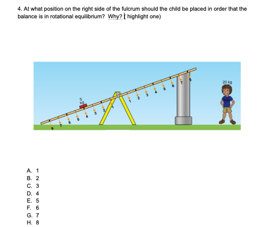 Solved 4. At what position on the right side of the fulcrum | Chegg.com