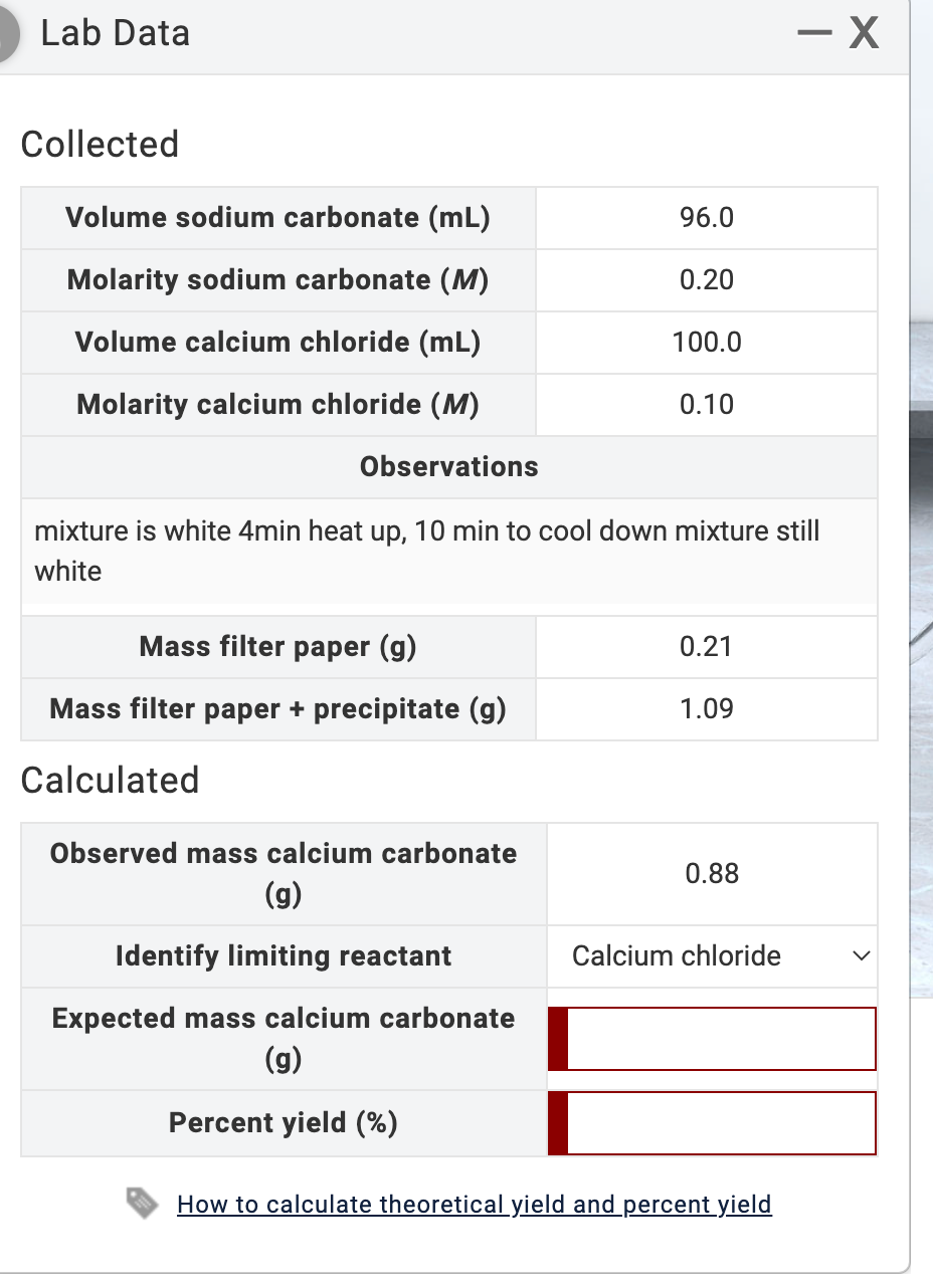 Solved Lab Data Collected Volume sodium carbonate (mL) | Chegg.com