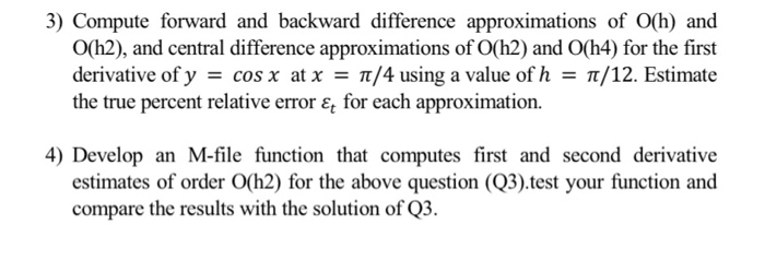 3) Compute forward and backward difference | Chegg.com