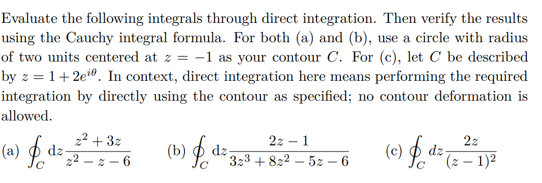 Evaluate the following integrals through direct | Chegg.com