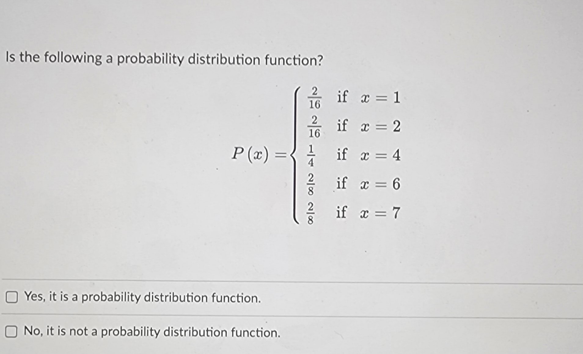 Solved Is the following a probability distribution function? | Chegg.com