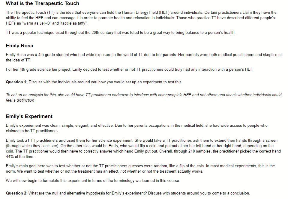 What is the Therapeutic Touch The Therapeutic Touch | Chegg.com