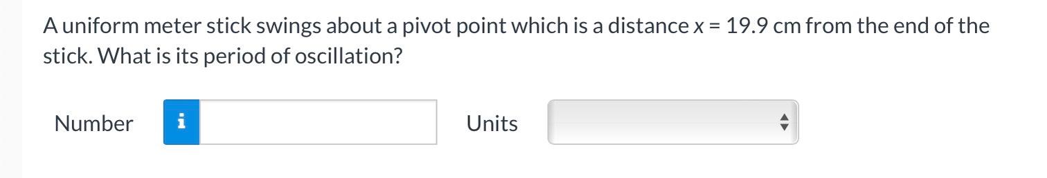 Solved A uniform meter stick swings about a pivot point | Chegg.com