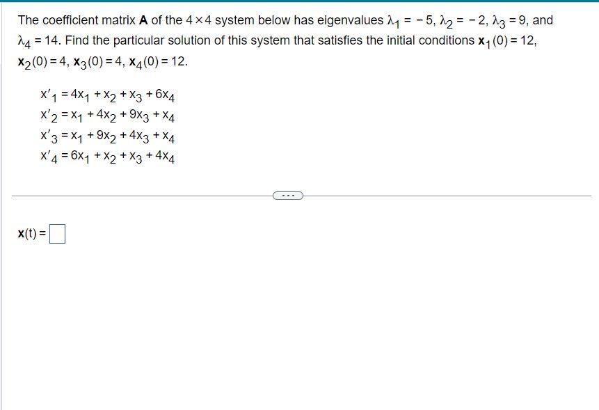 Solved The coefficient matrix A of the 4×4 system below has | Chegg.com