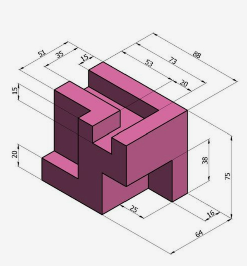 1- Draw the 3 main views (pick whatever side you want | Chegg.com