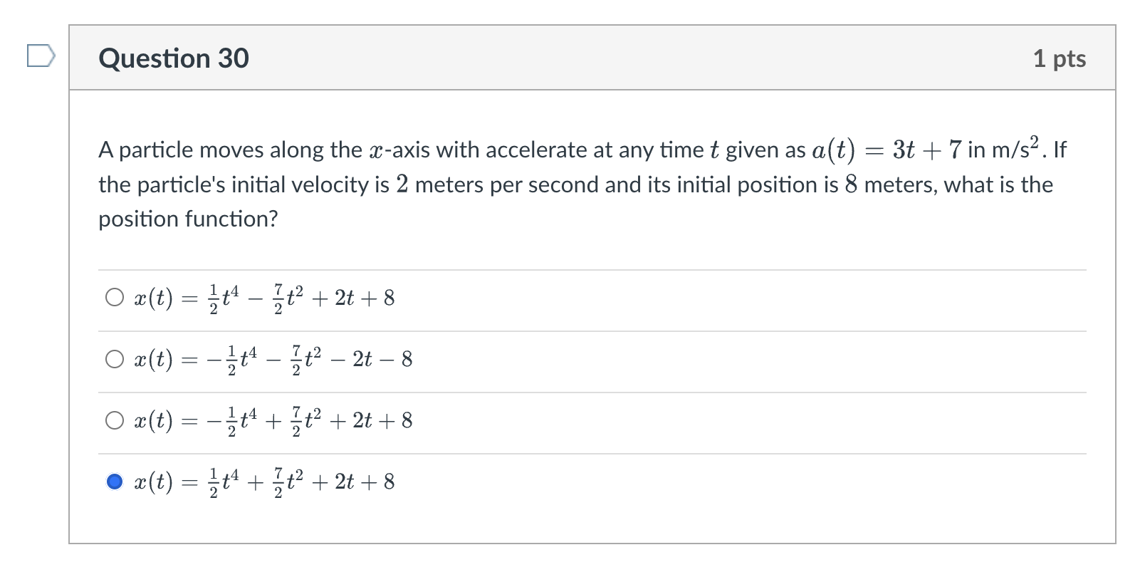 A particle moves along the x-axis with accelerate at | Chegg.com