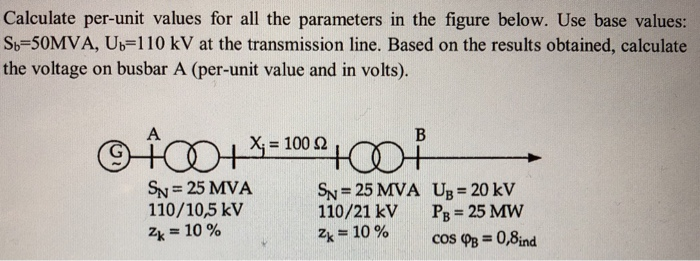 Solved Calculate per-unit values for all the parameters in | Chegg.com