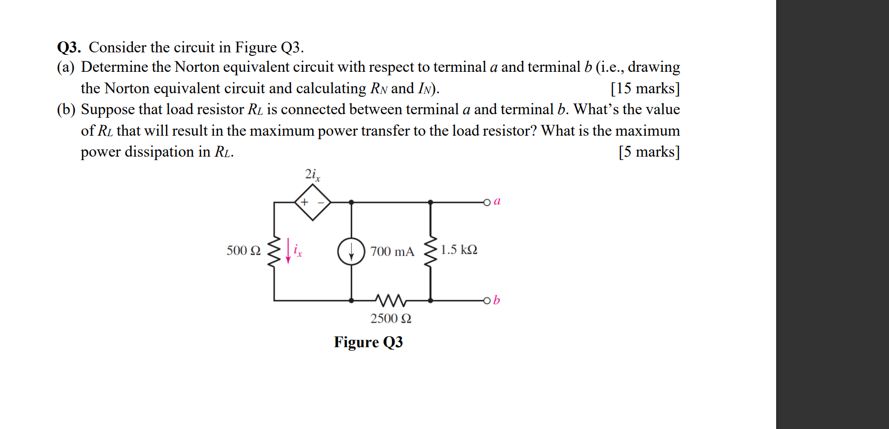Solved Q3. ﻿Consider the circuit in Figure Q3.(a) ﻿Determine | Chegg.com