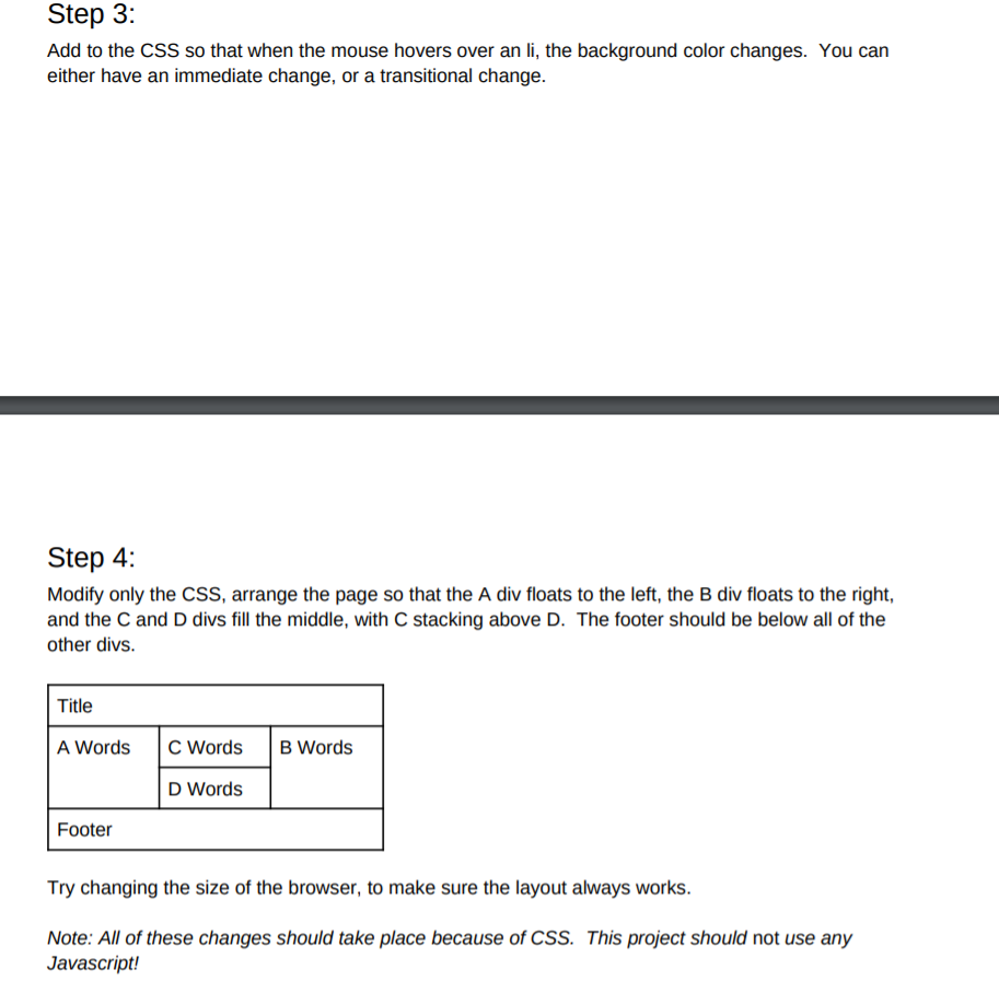 Step 1: Create a new HTML file and a new CSS file. | Chegg.com