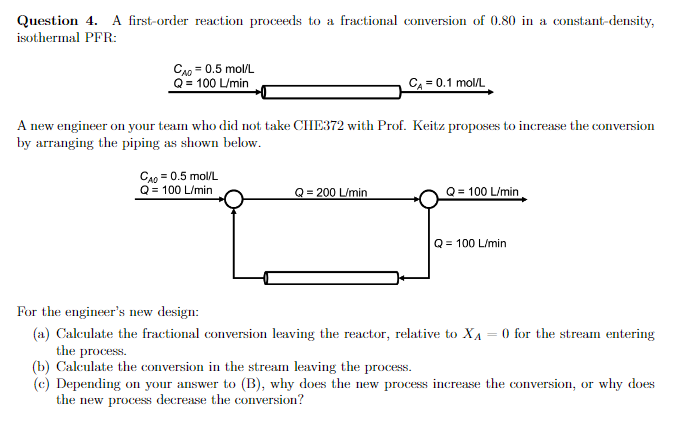 Solved Question 4. A first-order reaction proceeds to a | Chegg.com