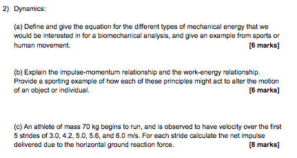 Solved 2) Dynamics: (a) Define and give the equation for the | Chegg.com