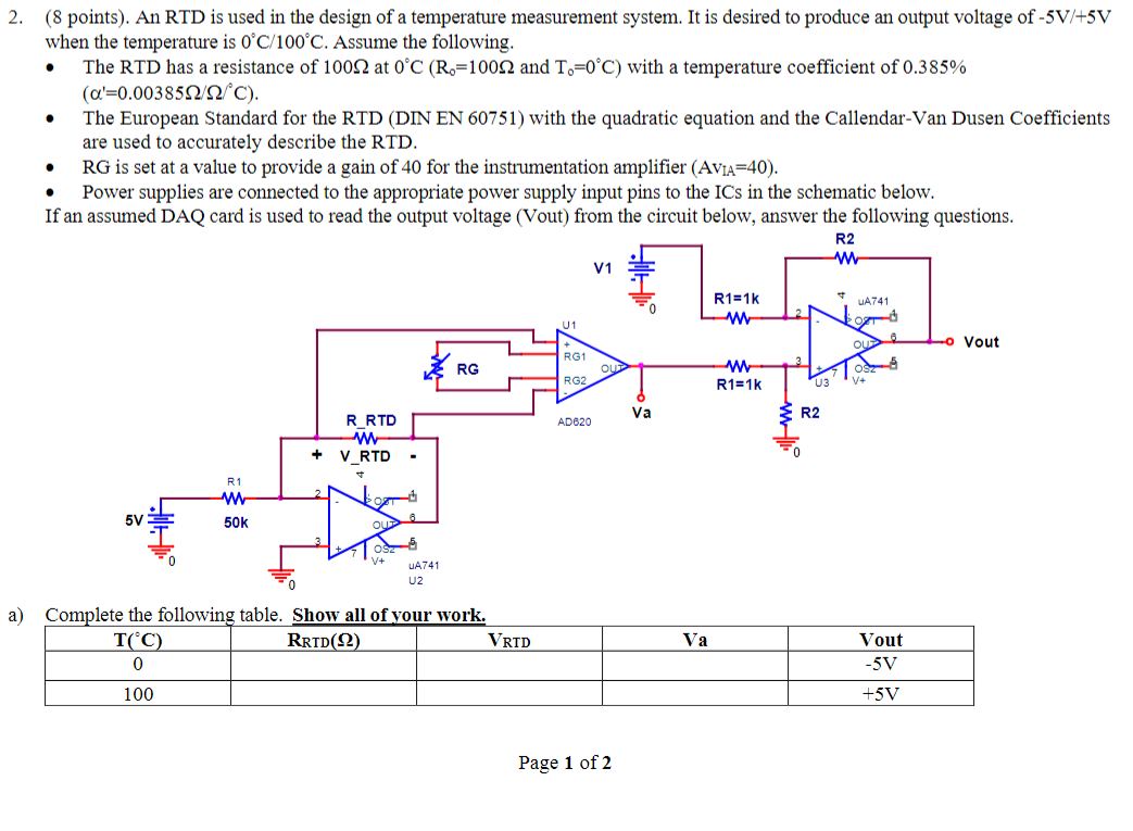 Solved 2. (8 points). An RTD is used in the design of a | Chegg.com