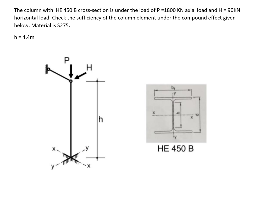 Solved The column with HE 450 B cross-section is under the | Chegg.com