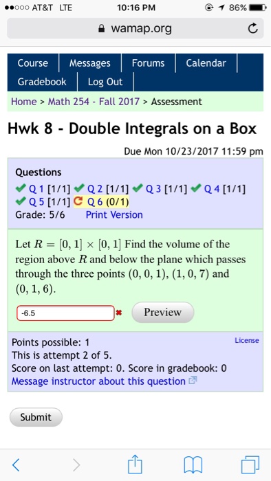 Solved ooO AT&T LTE 10:16 PM wamap.org Course Messages | Chegg.com