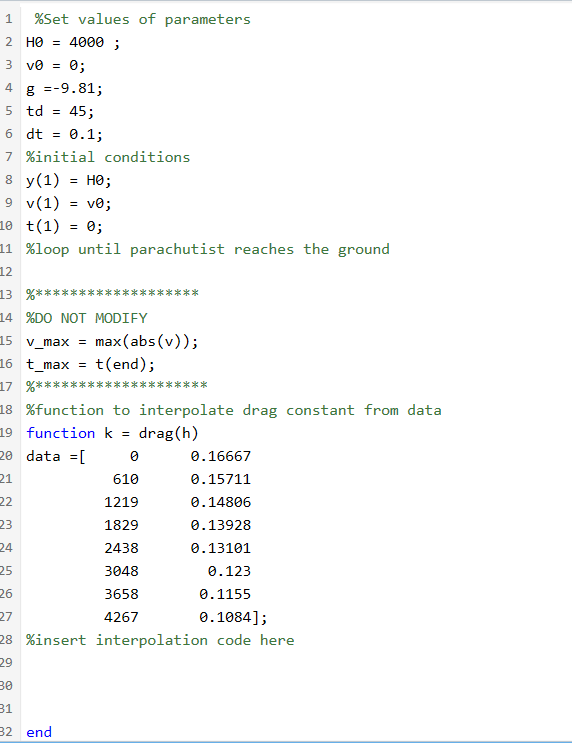 Solved Using Matlab Write Script Determine The Drag Const