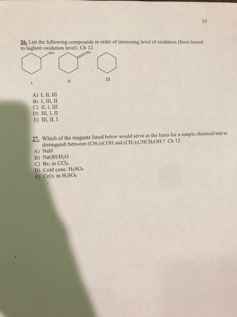 Solved 23. Which of the reagents listed below would | Chegg.com
