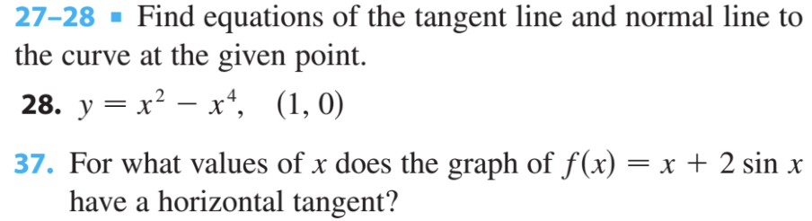 Solved 27-28 Find equations of the tangent line and normal | Chegg.com
