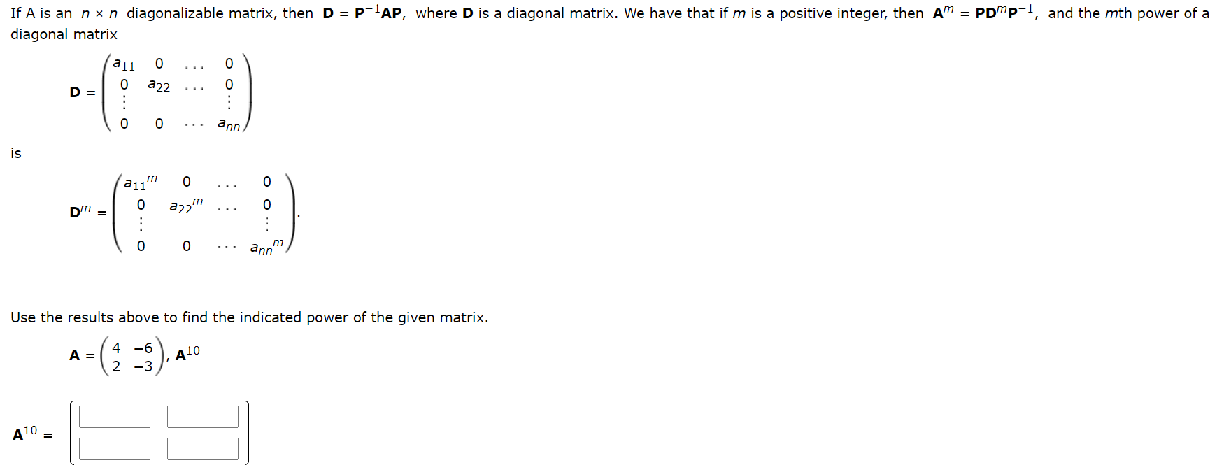 Solved If A is an nun diagonalizable matrix, then D = P-1AP, | Chegg.com