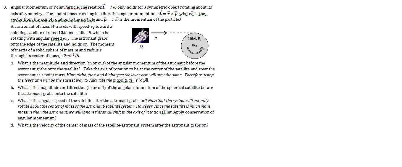 Solved 3. Angular Momentum of Point Particle:The relation | Chegg.com