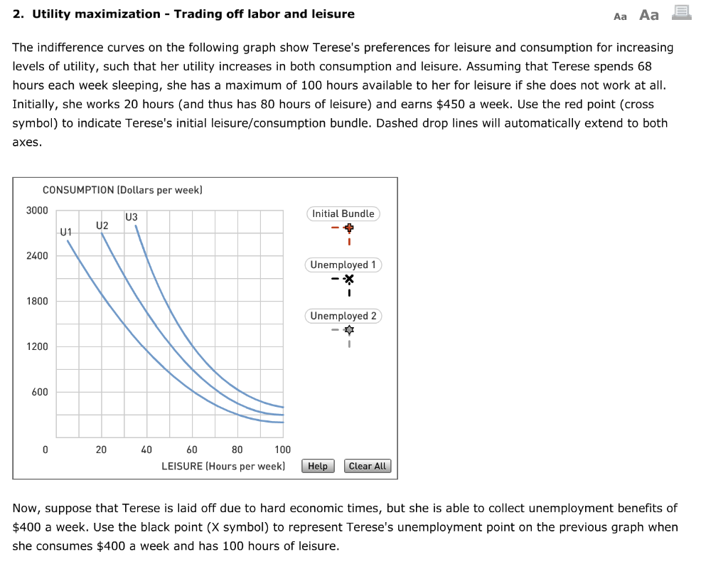Solved 2 Utility Maximization Trading Off Labor And
