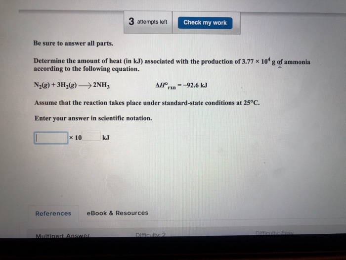 Solved 3 attempts left Check my work Be sure to answer all | Chegg.com