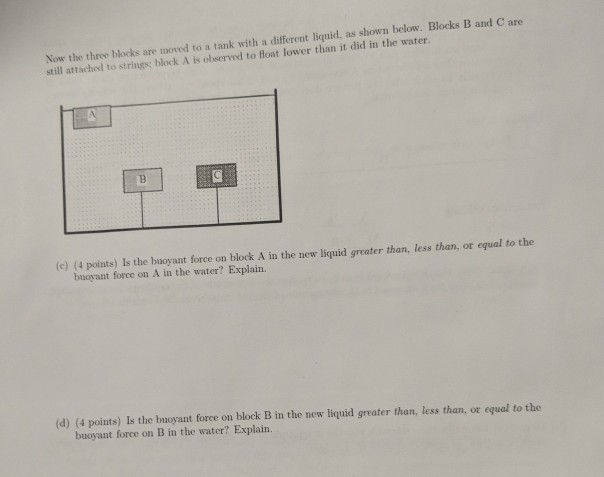 Solved 1. Two blocks (B and C) are attached to strings in a | Chegg.com