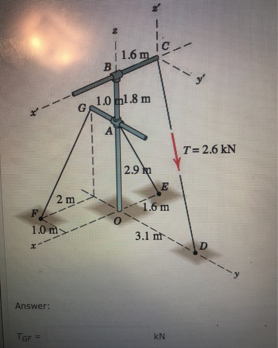 Solved The rigid pole and cross-arm assembly is supported by | Chegg.com