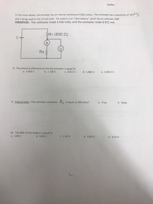 Solved Epsilon The circuit below contains two real | Chegg.com