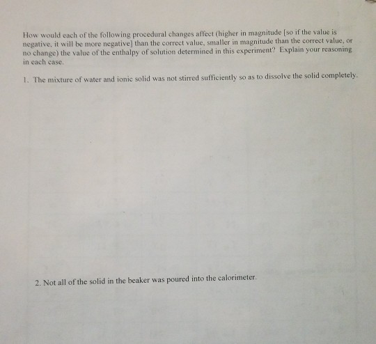 Solved Discussion How would each of the following procedural | Chegg.com