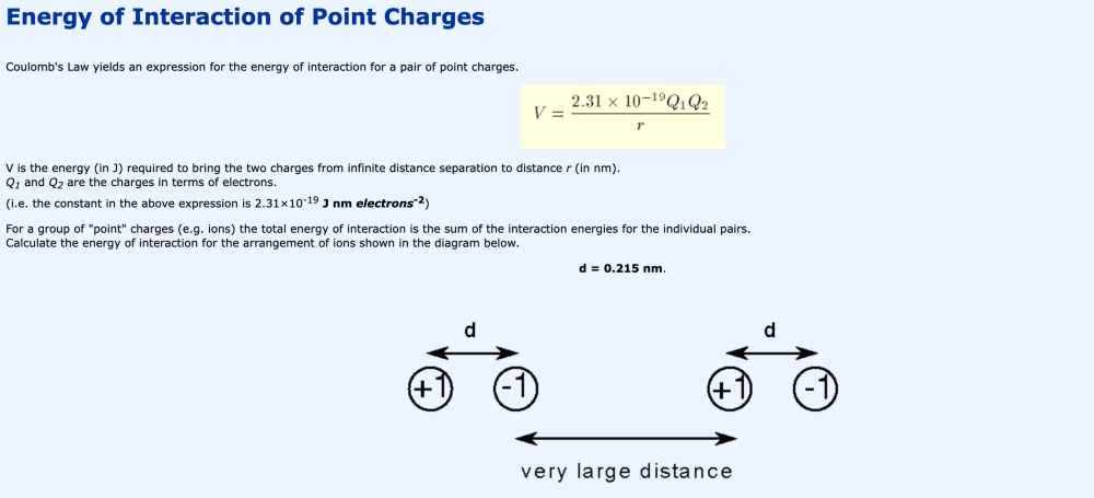 Solved Energy of Interaction of Point Charges Coulomb's Law | Chegg.com