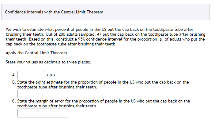 Confidence Intervals with the Central Limit Theorem | Chegg.com