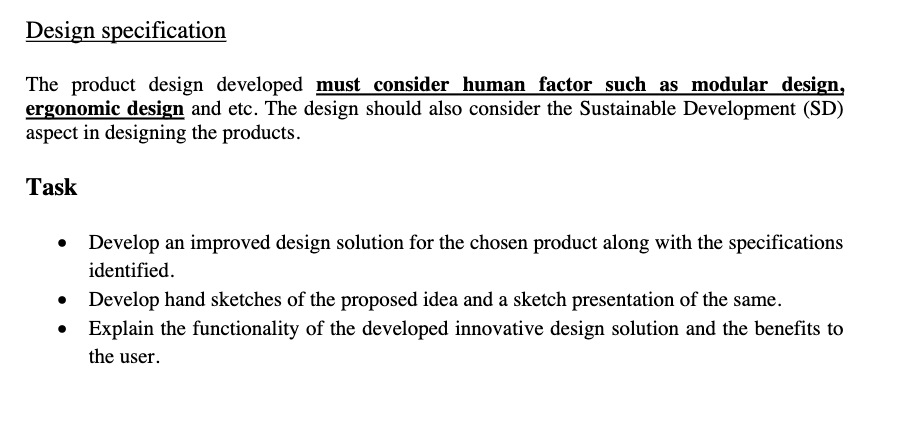 must be Product Design towards Sustainable | Chegg.com